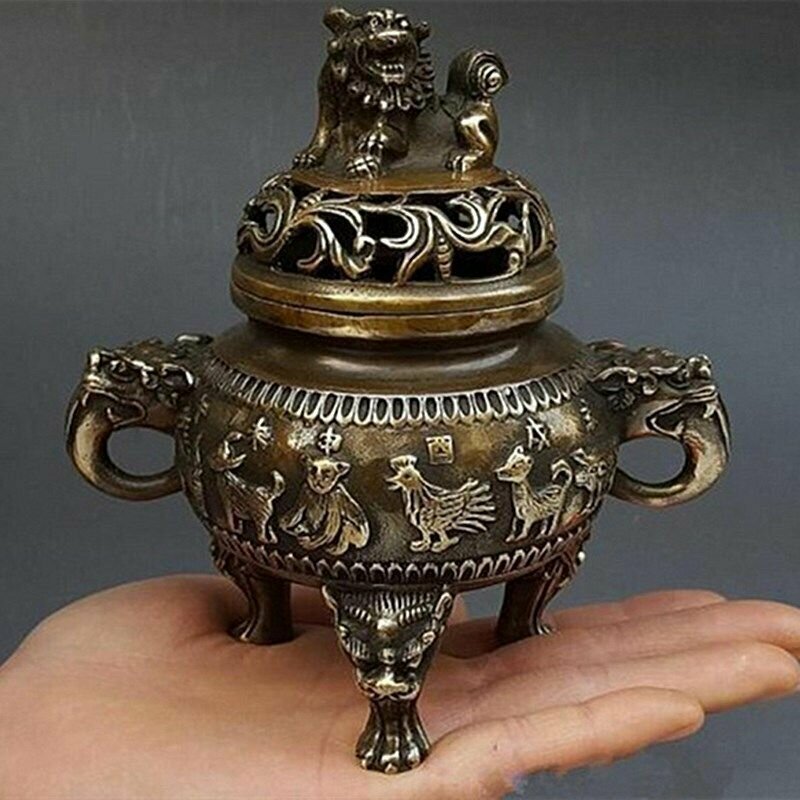 Курительница Пи Яо, Китайский календарь, бронза, Китай (14*5,5 см.)