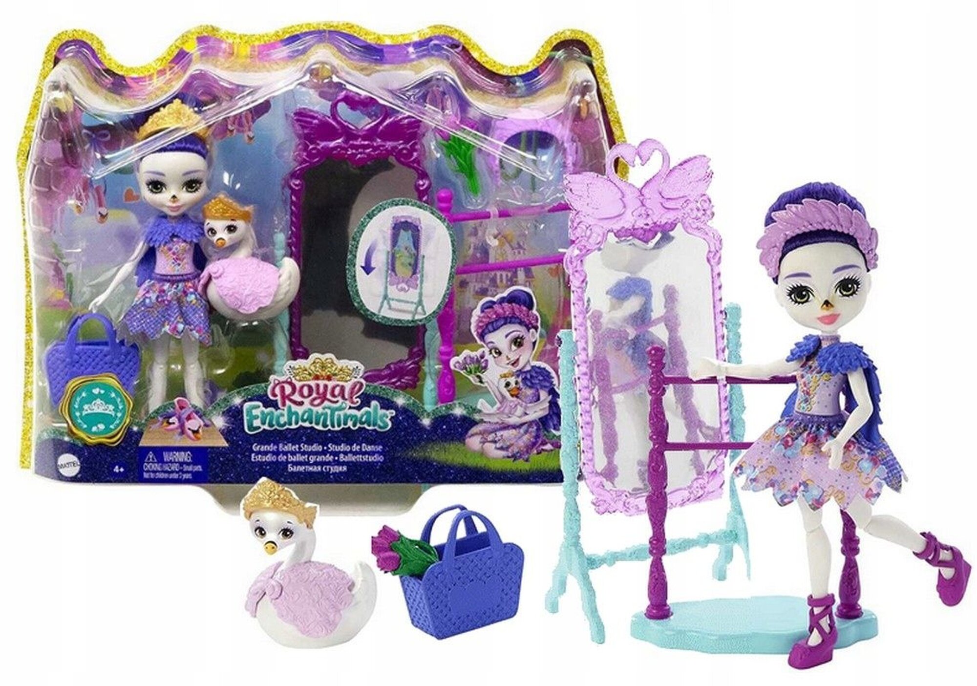 Кукла Enchantimals Mattel - Балетная студия с куклой Сарели Свон - Энчантималс GYJ06