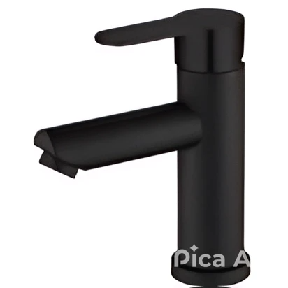 Смеситель для умывальника черный настенный однорычажный матовый с изливом PM4031Н