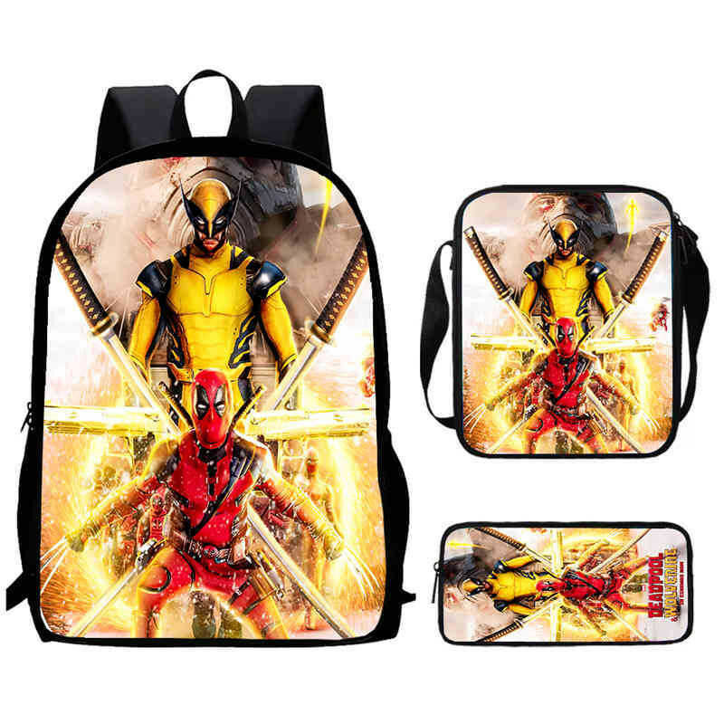 Рюкзак детский deadpool wolverine книга с изображениями стильный прочный ткань размер 09