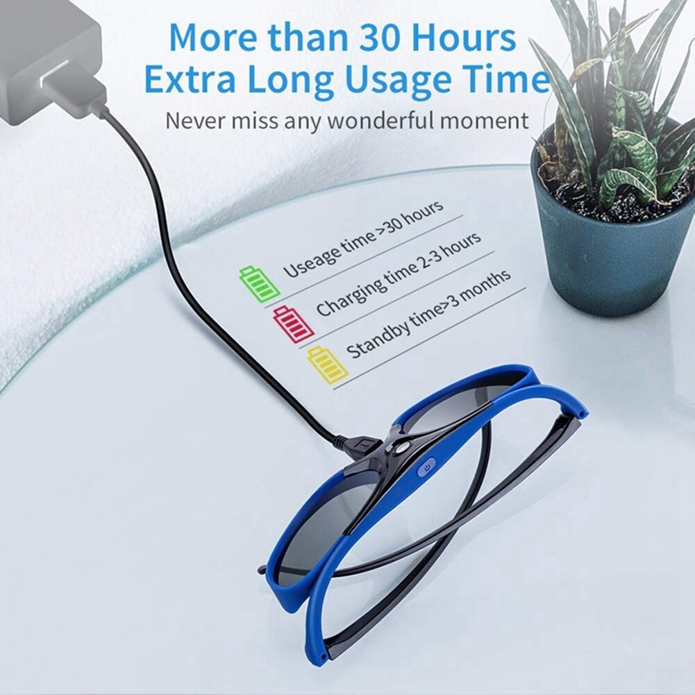 РЖ) 2 шт. Очки DLP-Link 3D с USB-аккумулятором и активным затвором, совместимые проектором W1070 W700