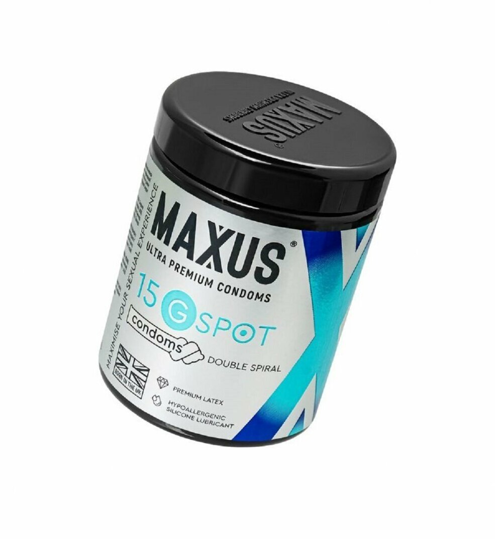 Презервативы Maxus G-spot в металлическом кейсе, 15 шт, гипоаллергенные латексные