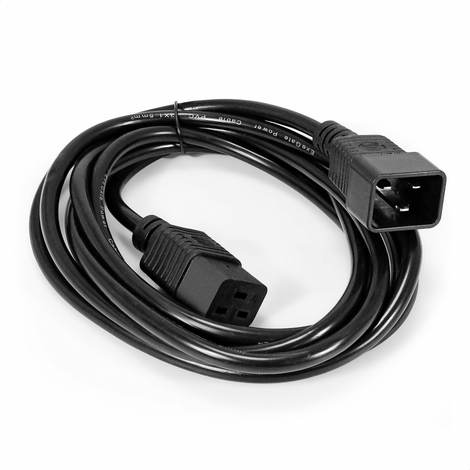 Кабель питания (UPS) ExeGate Special EC20-3S-C19->C20/3x1.5 (IEC 320 C19->C20, 3*1.5mm2, CCA, черный, 3м) EX297808RUS