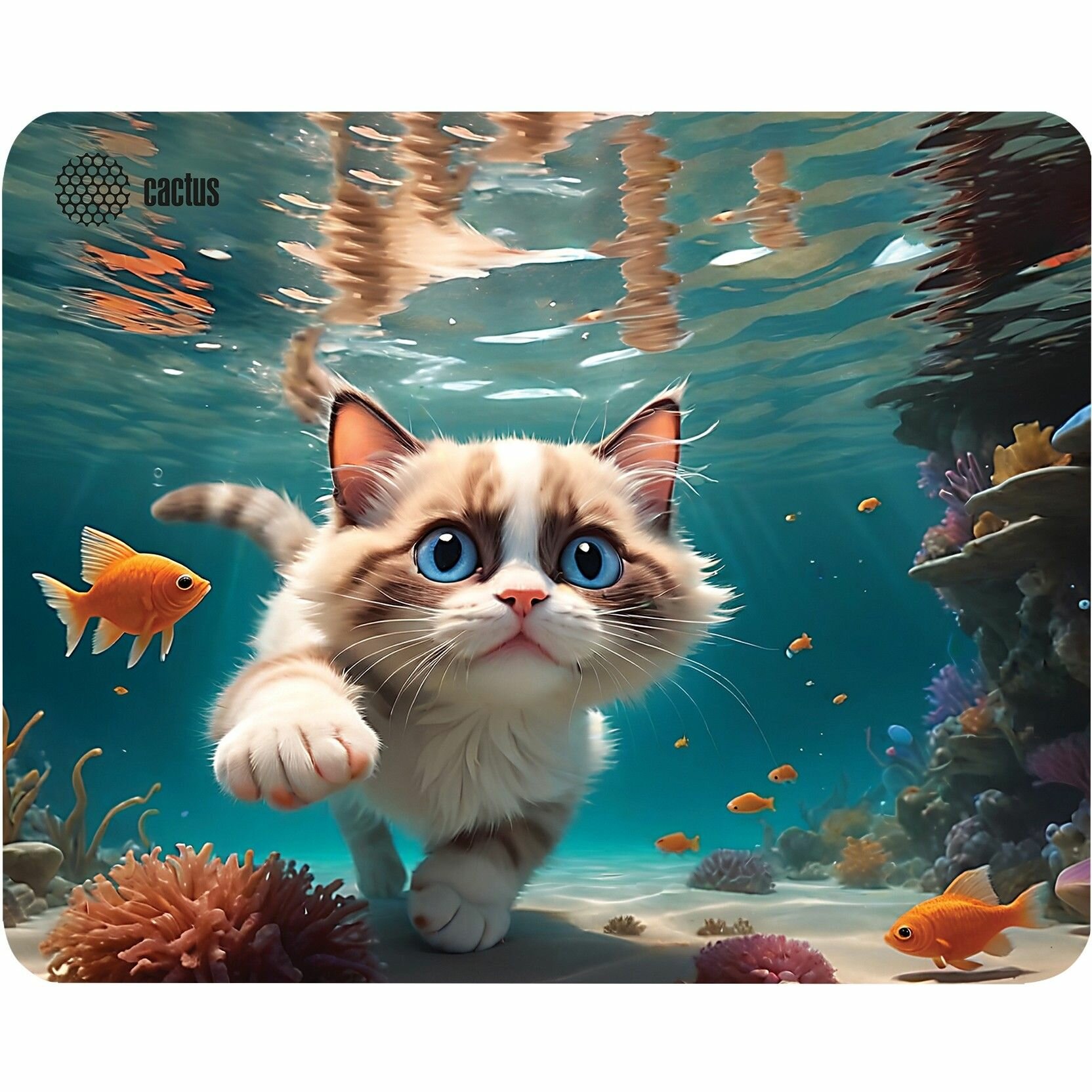 Cactus Коврик для мыши Fish Cat рисунок 300x250x3мм CS - MPC - D15M