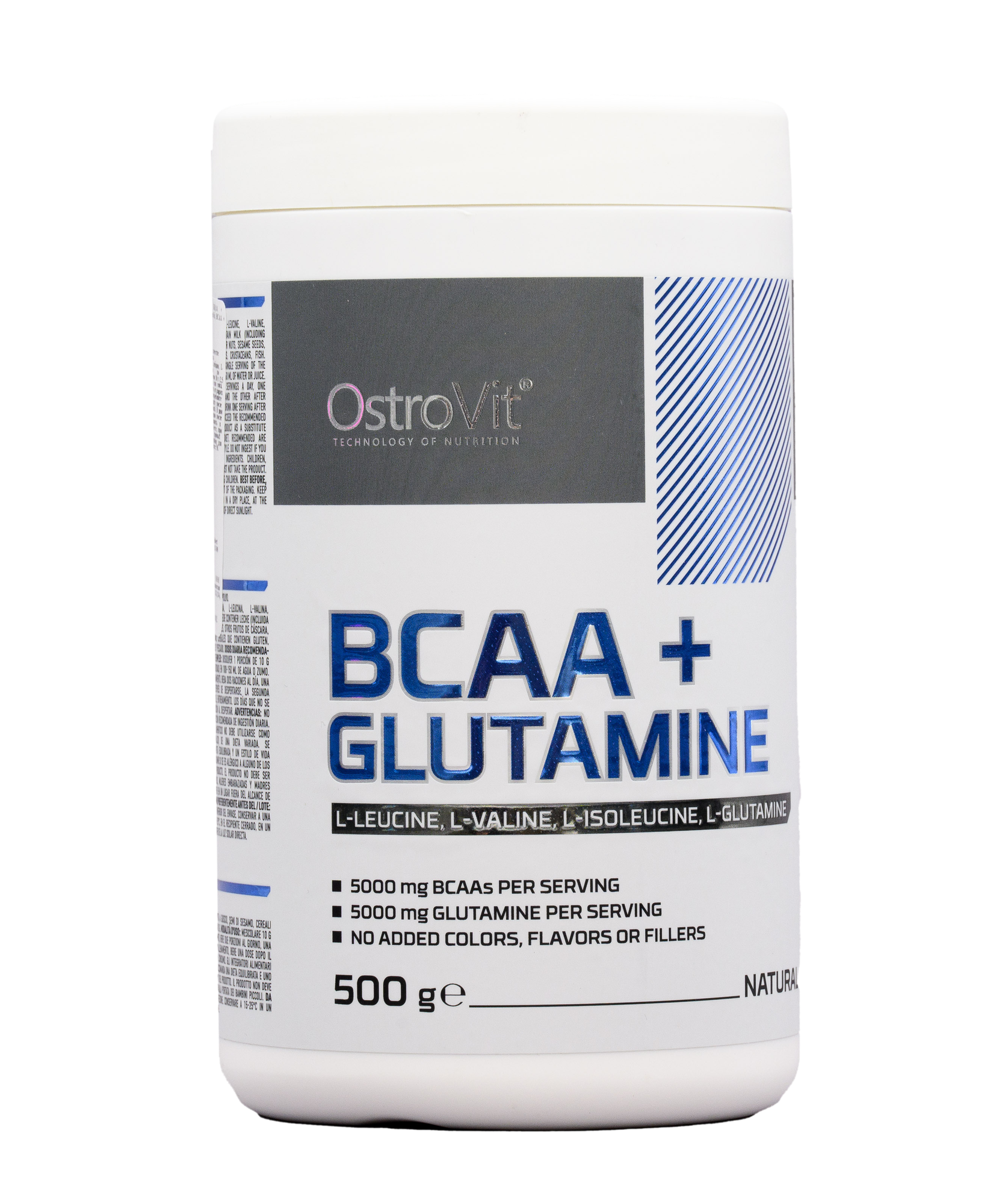Ostrovit BCAA + Glutamine 500 g Natural. Бцаа + глютамин без вкуса