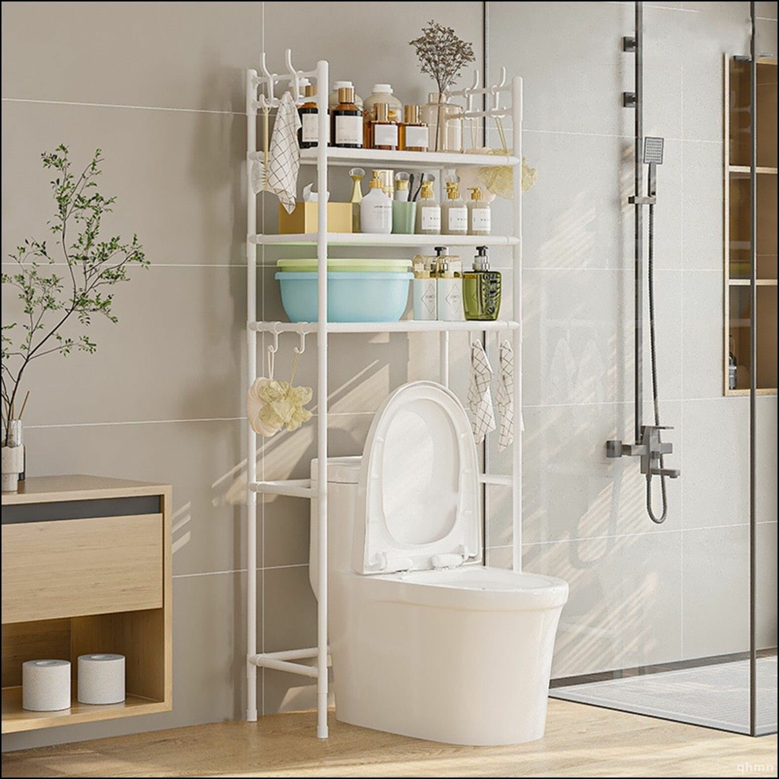 Настенная полка над унитазом 3-х ярусная стойка из нержавеющей стали для ванной комнаты