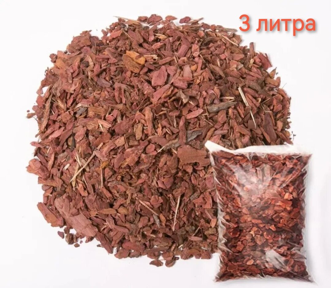 Мульча, кора из сибирской сосны, фракция 1-4, 3 л