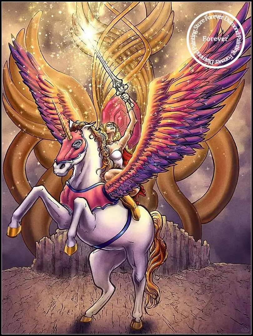 Алмазная мозаика на подрамнике "Принцесса Ши-Ра Пауэр" круглые бриллианты 40х50см