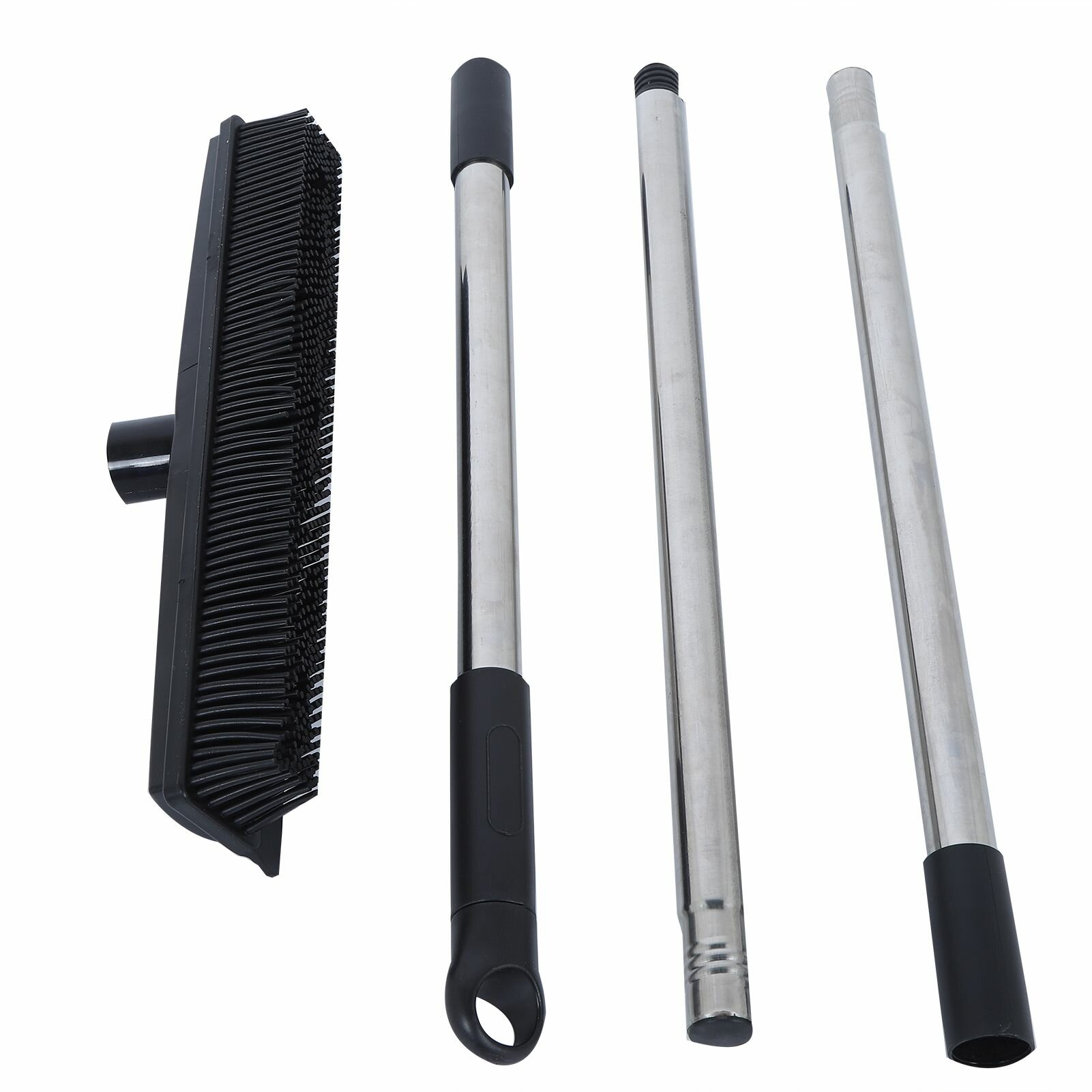 Многофункциональная телескопическая напольная метла для ковров, очиститель для удаления пыли с волос домашних животных, подметальная машина, инструменты для чистки, черный