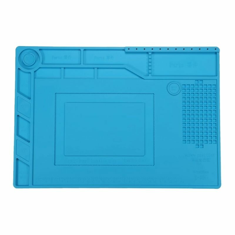 Большой силиконовый паяльный коврик S150, термостойкая антистатическая ремонтная площадка с магнитными канавками для верстака электроники