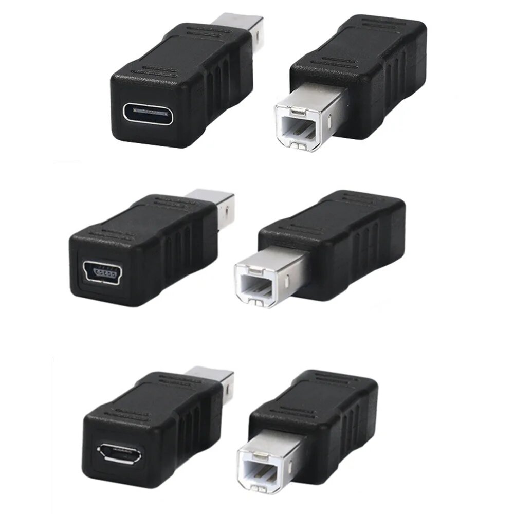 USB 2.0 Адаптер Type-B на Type-C, Micro USB, Mini USB — фото 1