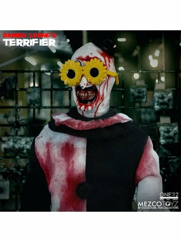 Фигурки Mezco Toyz One:12 Terrifier Series Action Figures Art the Clown-Deluxe Edition-17cm