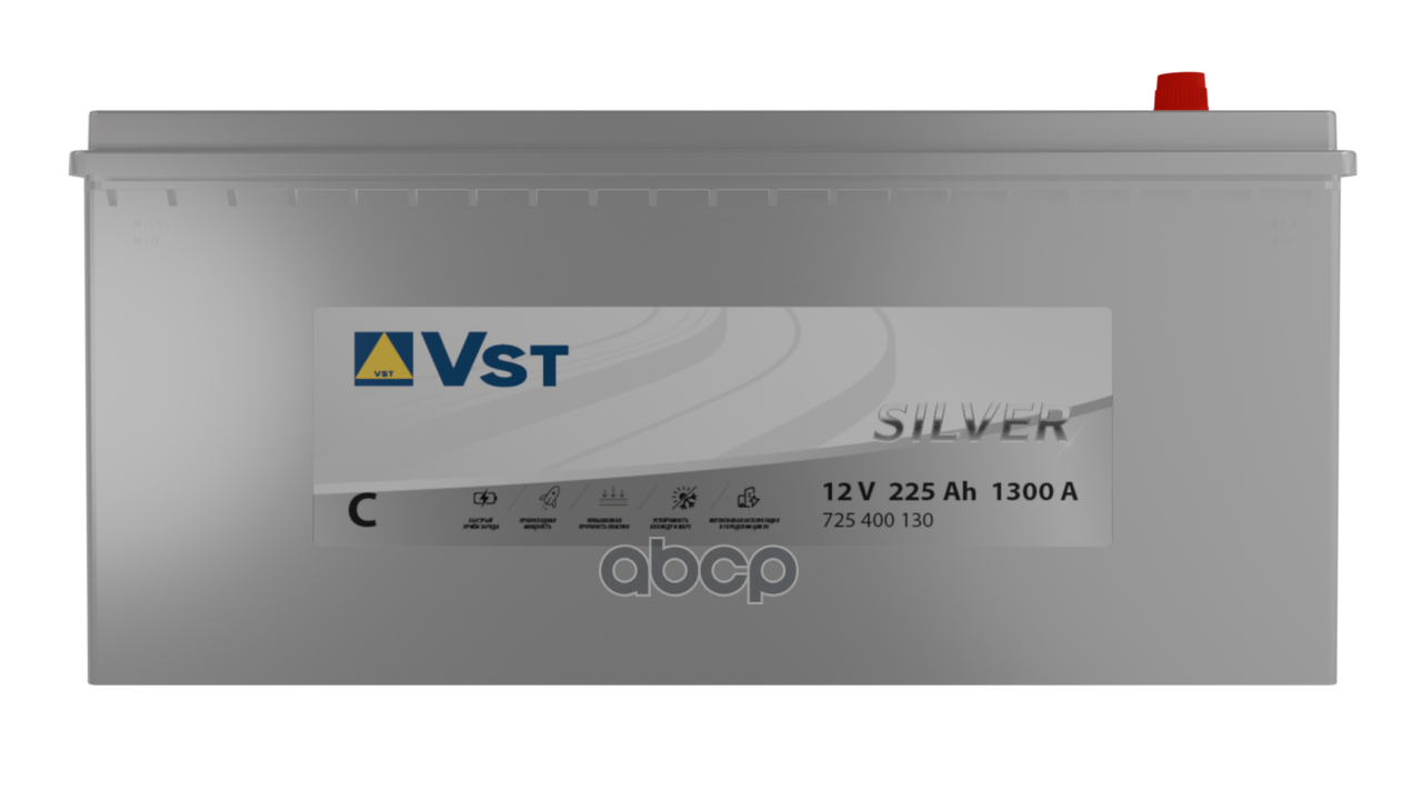 Аккумуляторная батарея! 6СТ-225 SILVER 225Ah 1300A TypeC + слева 512/275/239 VST арт. 725400130