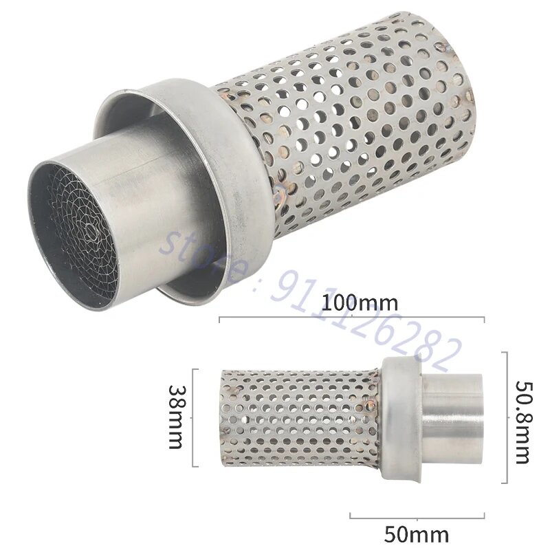 Универсальный 51 мм 60 мм мотоциклетный выхлопной глушитель, модифицированный съемный катализатор, глушитель DB Killer, шумоподавление, очистка, Серебряный