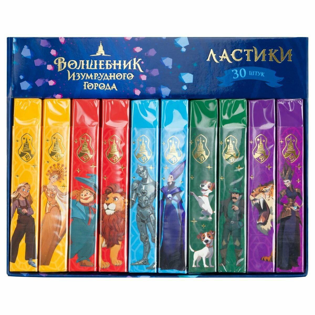 Ластик Мульти-Пульти "Волшебник Изумрудного Города", прямоугольный, 84x13x10мм, ПВХ (MP_64853), 900шт.