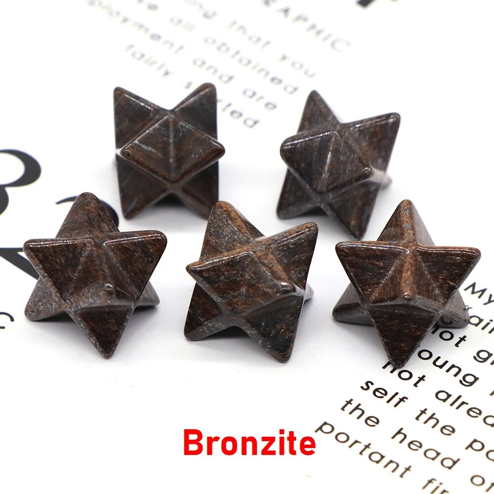 Меркаба звезда из кварца 15 мм Коричневый, 10pcs, Bronzite