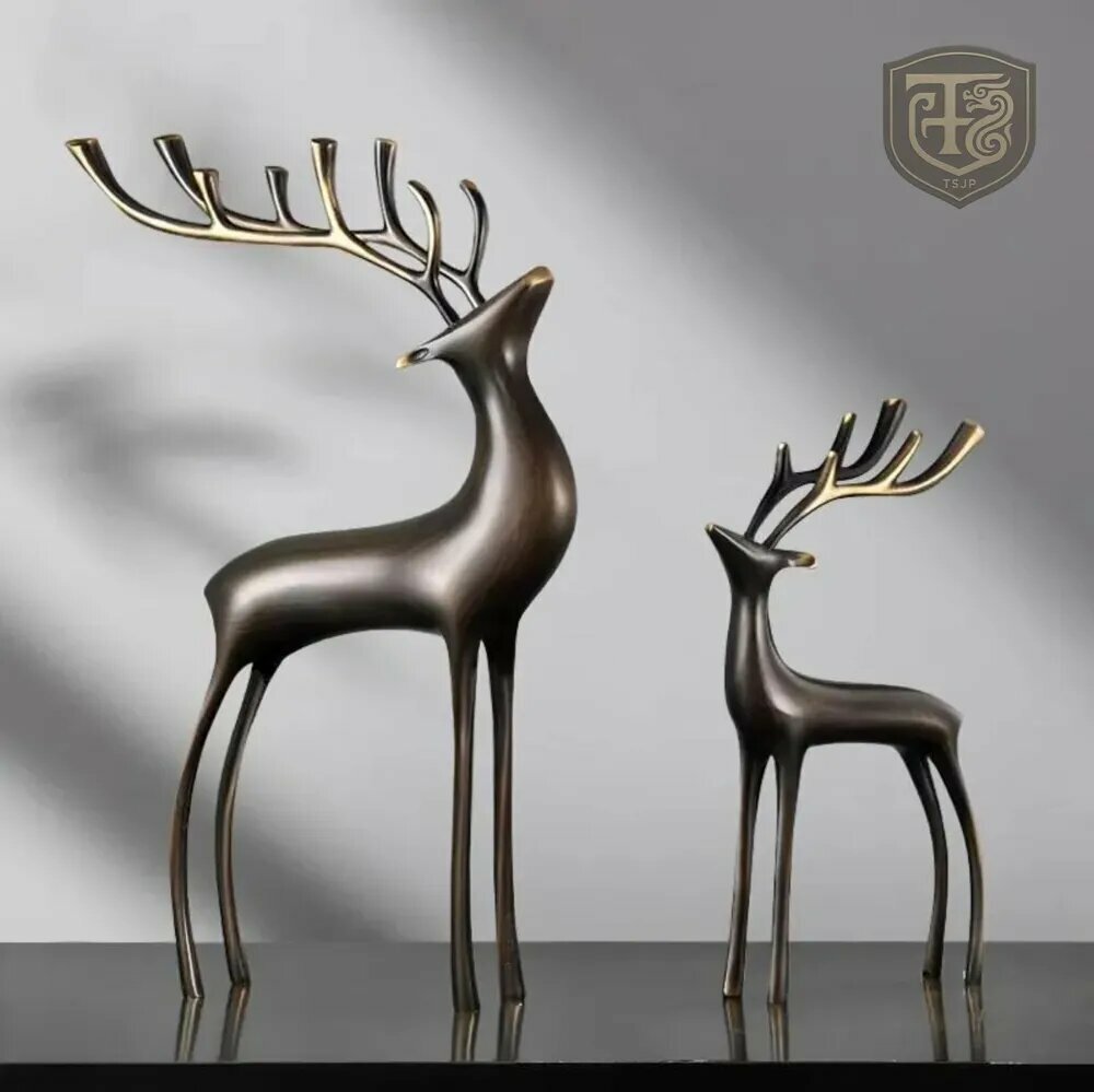 TSJP Пара медных украшений в виде оленей, высококачественный легкий рабочий стол класса люкс.