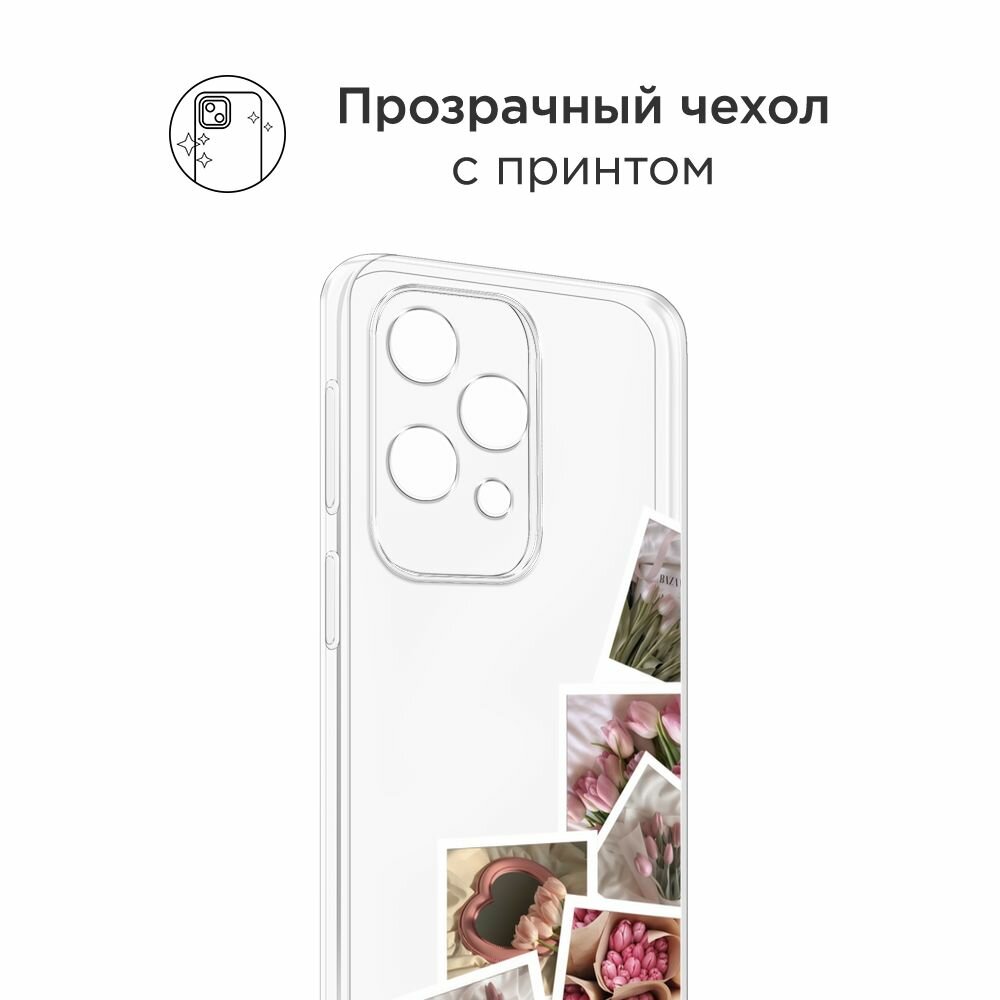 Чехол на Honor Magic 7 Pro / Хонор Мэджик 7 Про с принтом "Весенние фото - 8 марта", прозрачный — фото 1