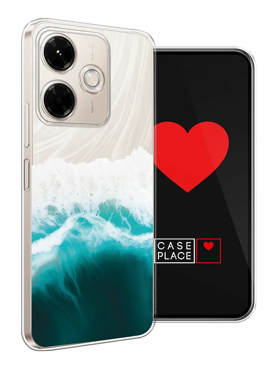 Чехол на Xiaomi Redmi 13X / Сяоми Редми 13X с принтом "Большая волна", прозрачный — фото 1