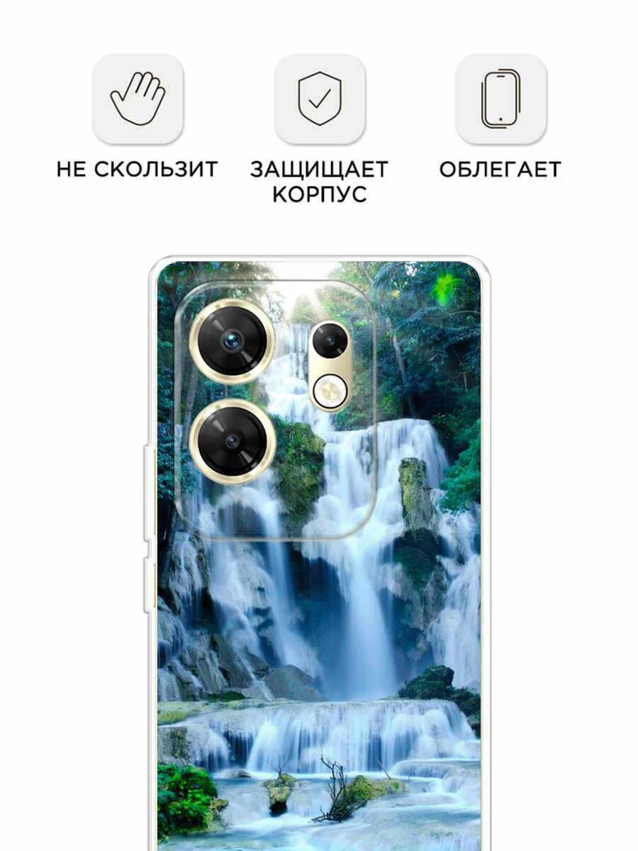 Чехол на Infinix Zero 30 4G / Инфиникс Зеро 30 4G с принтом "Водопад 8" — фото 1