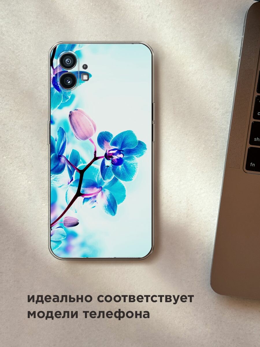 Чехол на Nothing Phone 1 / Нафинг Фон 1 с принтом "Голубая орхидея" — фото 1
