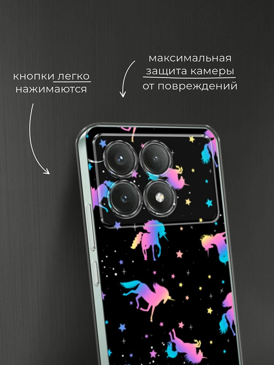 Чехол на Xiaomi Poco X6 PRO 5G / Поко X6 Про 5G с принтом "Единороги градиент" — фото 1