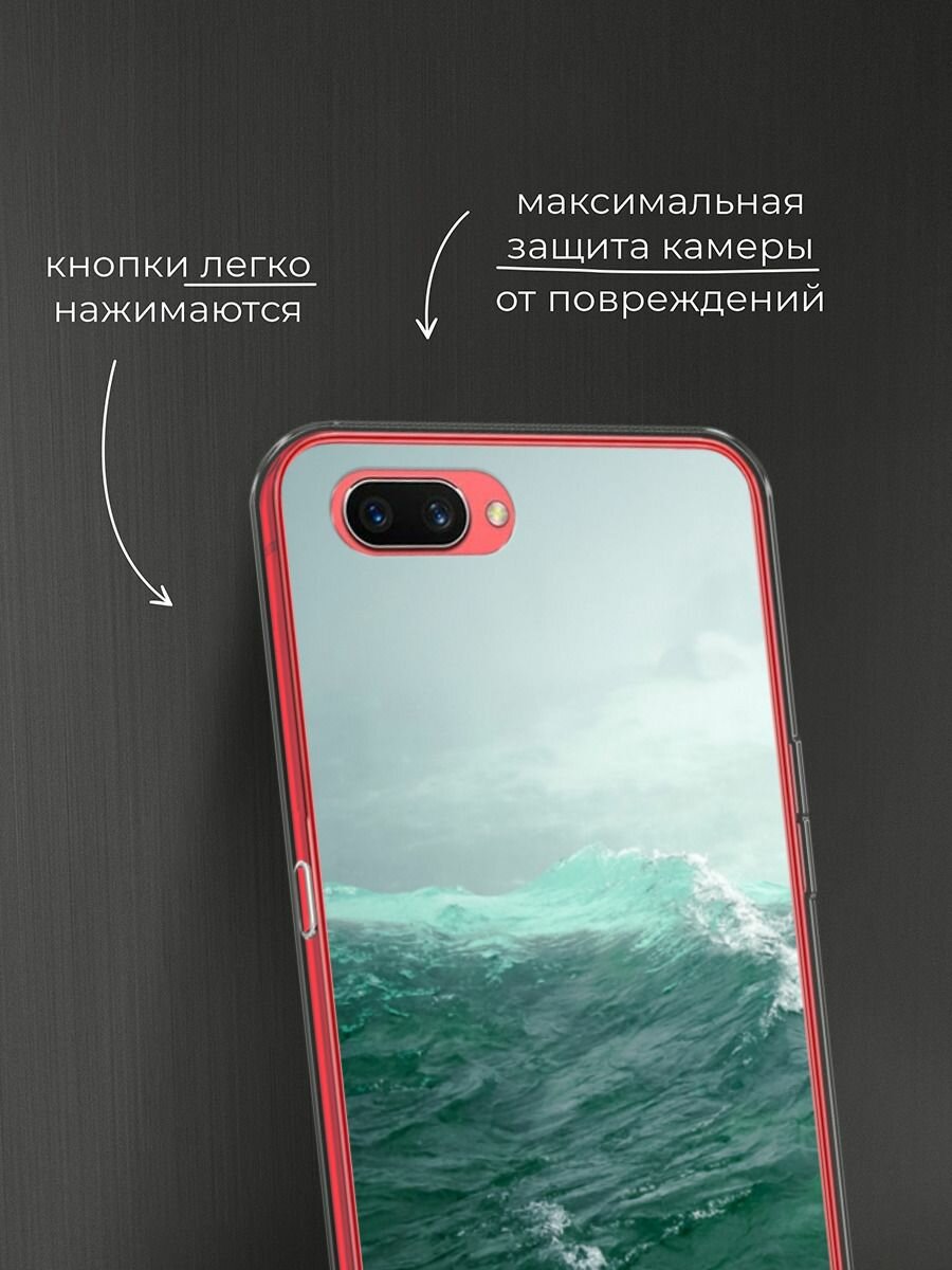 Силиконовый чехол на Oppo A3s / Oppo A3s с принтом "Волны 12" — фото 1