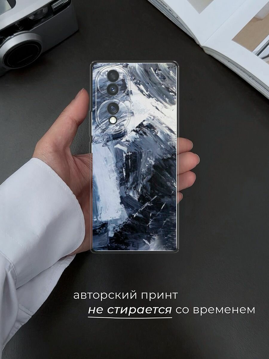 Чехол на Honor 70 / Хонор 70 с принтом "Абстракция живопись" — фото 1