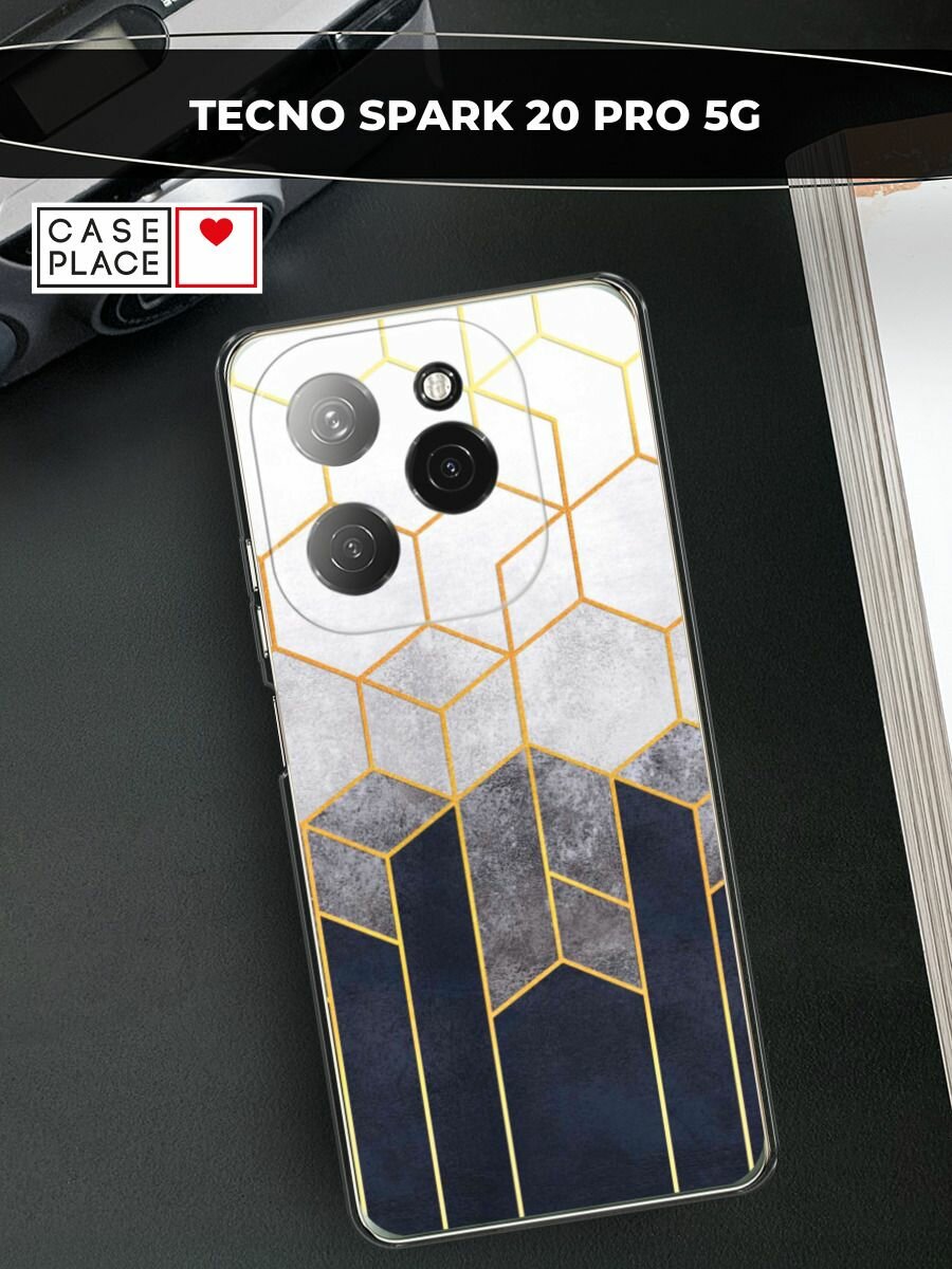 Чехол на Tecno Spark 20 Pro 5G / Техно Спарк 20 Про 5G с принтом "Черно-белая мозаика"
