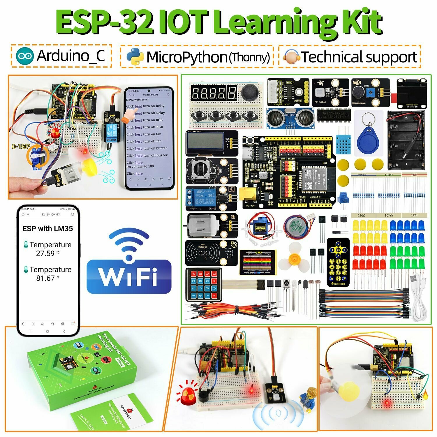 Keyestudio IOT ESP32 учебный набор для Arduino ESP32
