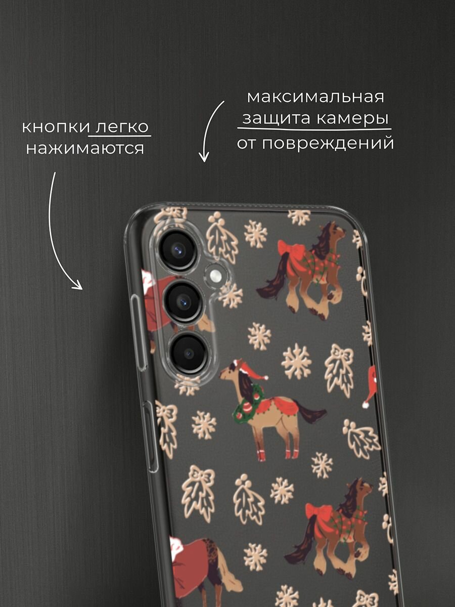 Чехол на Samsung Galaxy A24 / Самсунг Галакси A24 с принтом "Новогодние лошадки 2" — фото 1