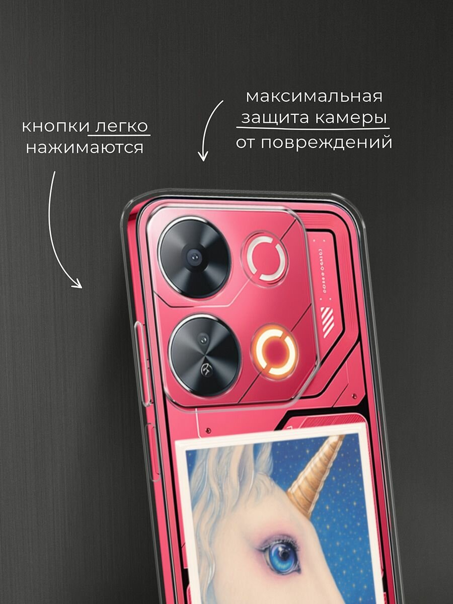 Чехол на Itel P65 / Ител P65 с принтом "Глаз единорога" — фото 1