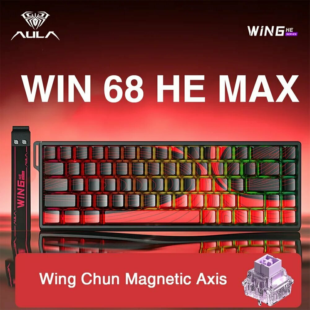 AULA 68HE MAX механическая игровая клавиатура, , Русская раскладка