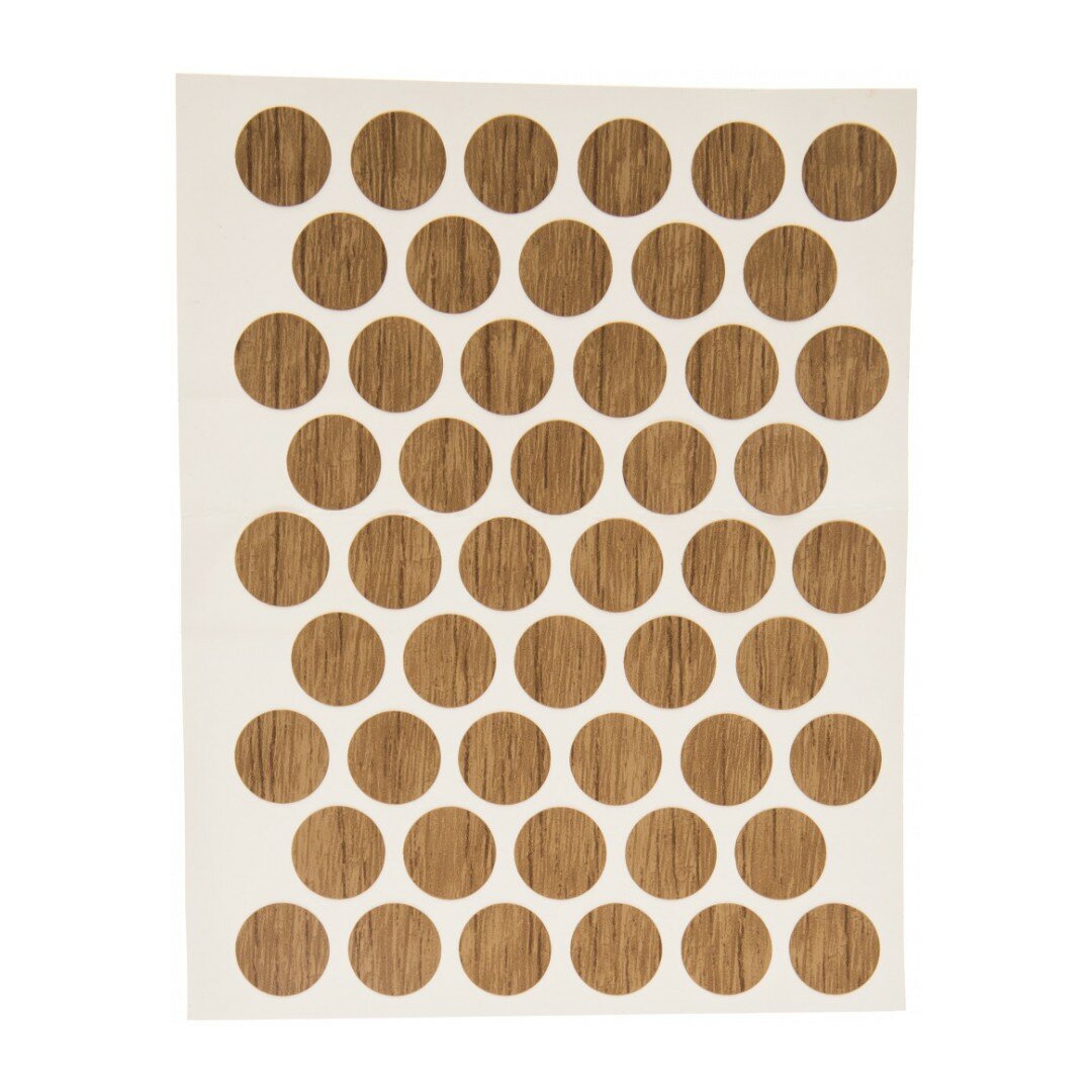Заглушка самоклеящаяся Tech-Krep 14 мм дуб 50 шт для мебели и столешницы из дуба
