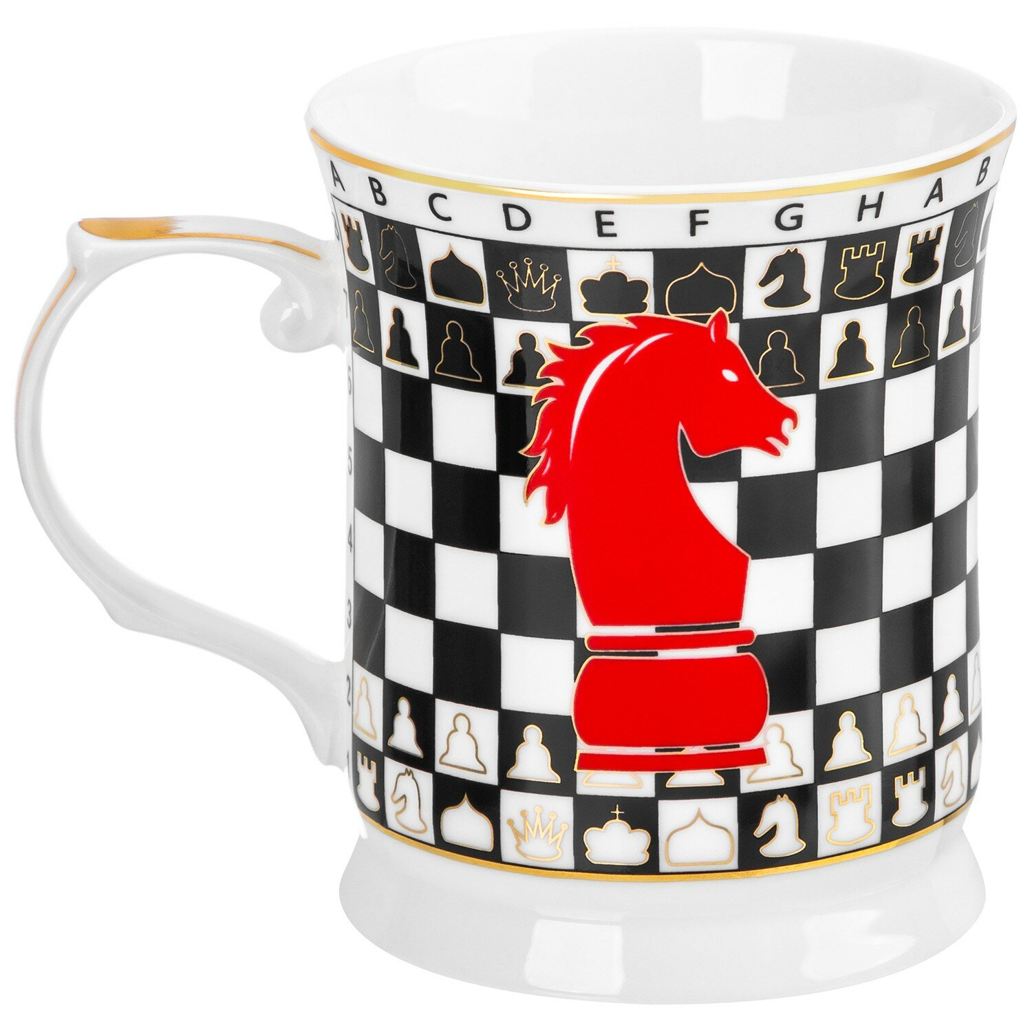 Ход конем кружка фарфор 400 мл - удобная посуда для чая и кофе в доме и офисе