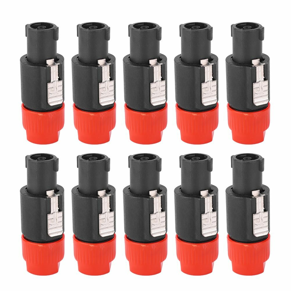 10 шт. C NL4FC аудиоразъем для динамика водонепроницаемый 4-контактный разъем кабеля Speakon (красный)