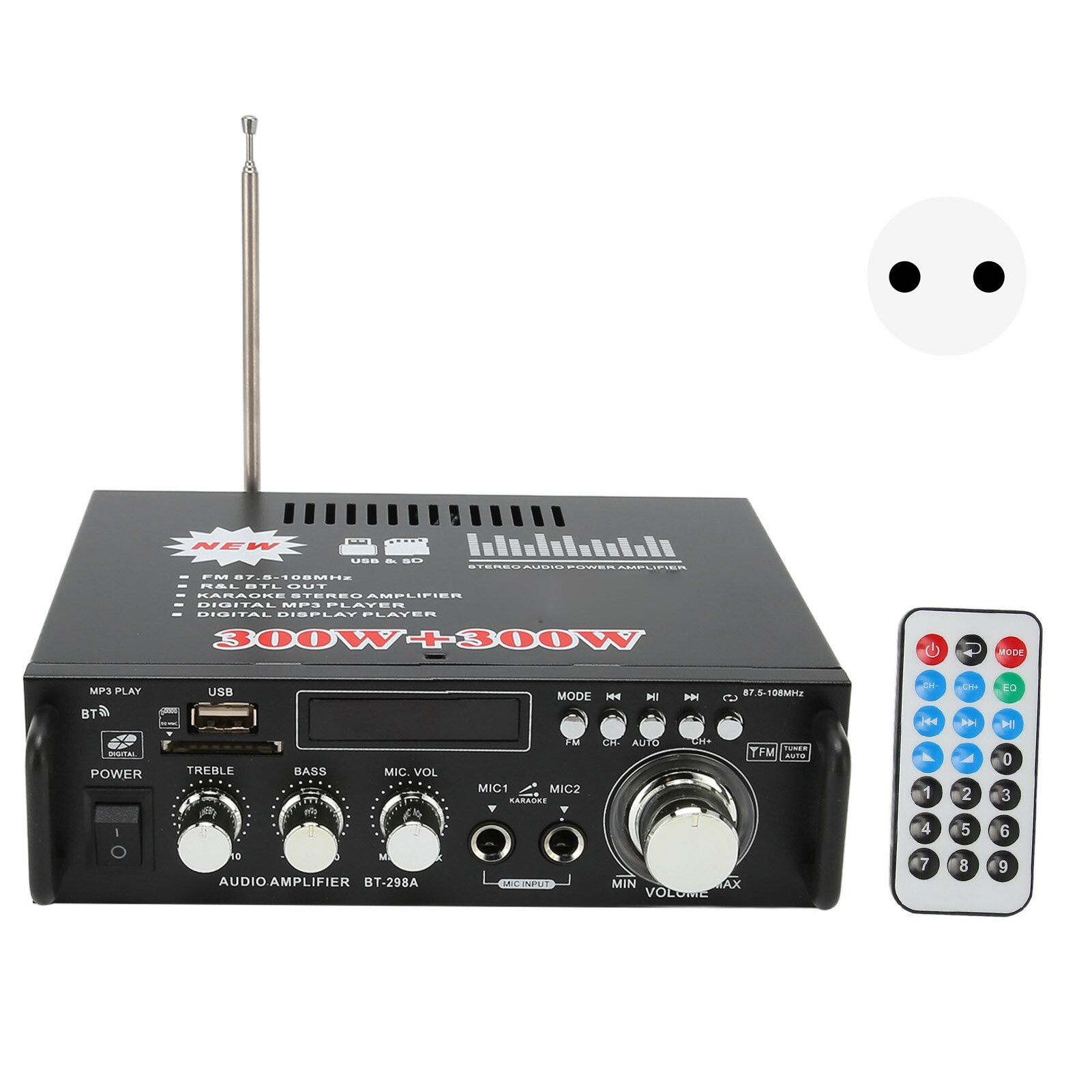 Power усилитель 300W 300 Вт Bluetooth с USB -картой карты памяти