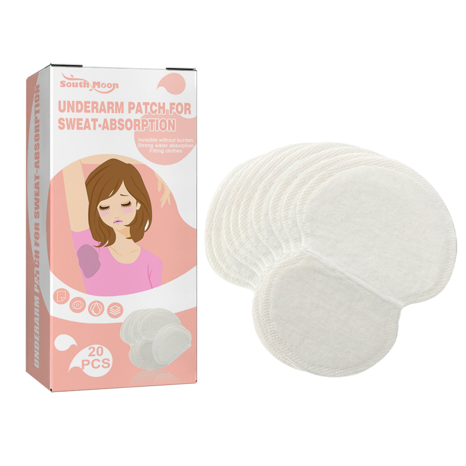 Одноразовые Подмышечные Пластыри: 20 ШТ Надежное Впитывание Пота - Невидимые И Комфортные Прокладки от Пота For Активный Образ Жизни