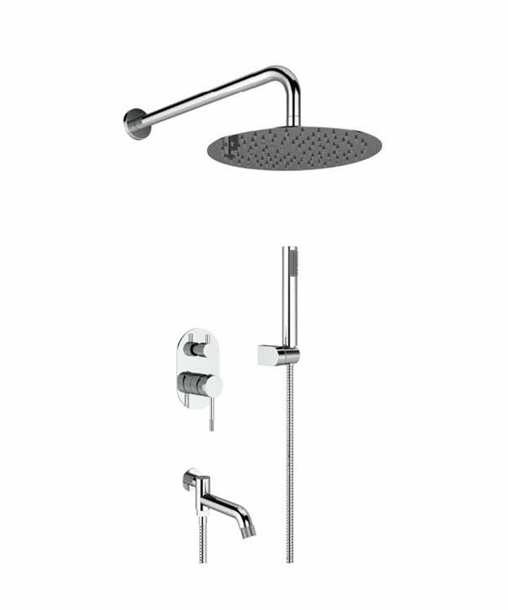 Встроенный смеситель с тропическим душем с 3-функ. от бренда Vieir поворотный излив V403564 хром