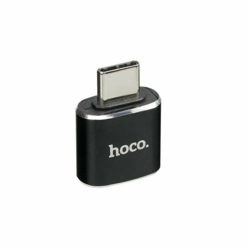 Переходник (адаптер) OTG (USB Host - Type-C) Hoco UA5 <черный>