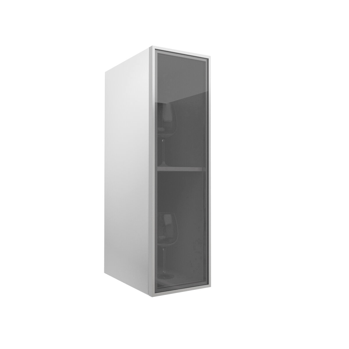 Фасад из алюминиевого профиля со стеклом Aluminum Glass 20х70х2 см, алюминий браш/графит