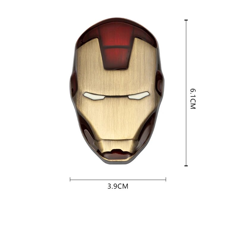 3D-металлическая эмблема Marvel Iron Man для багажника автомобиля, наклейка-значок на окно BronzeRed