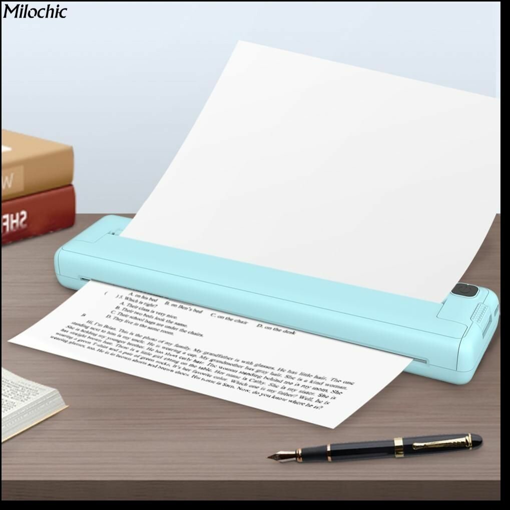 Принтер формата А4 без чернил, портативный домашний, маленький и интеллектуальный, термопринтер для бумаги с неправильным вопросом