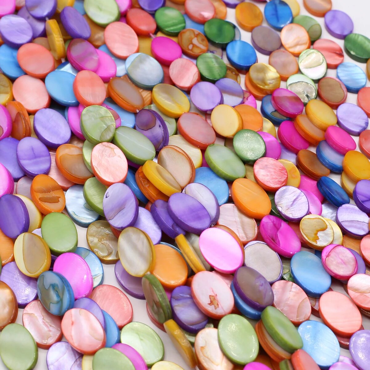 Цветные перламутровые бусины из ракушек 9x11mm