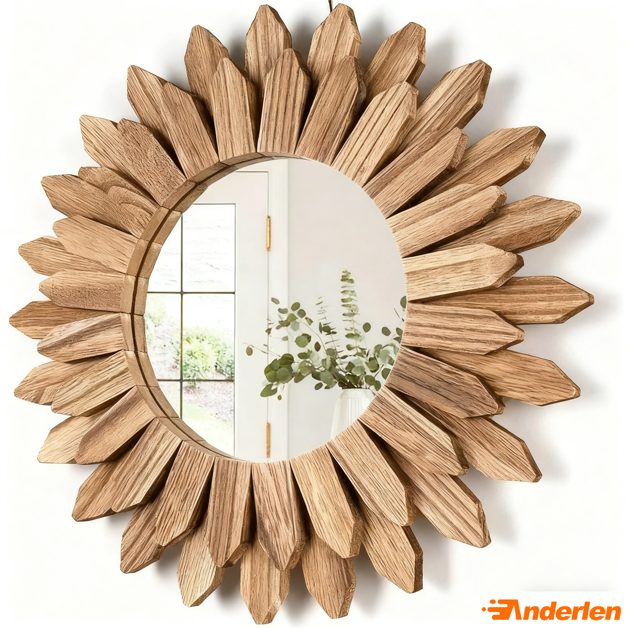Настенные декоративные зеркала деревянные, подходящие для украшения комнаты и дома, Anderlen