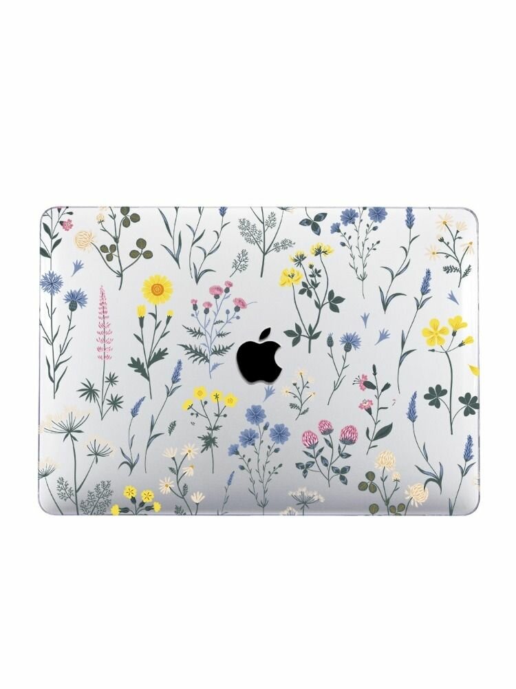 Чехол накладка на MacBook Air 13.6 M2 M3 M4 макбук 13 2022 2024 2025 прозрачный розовый сакура цветы