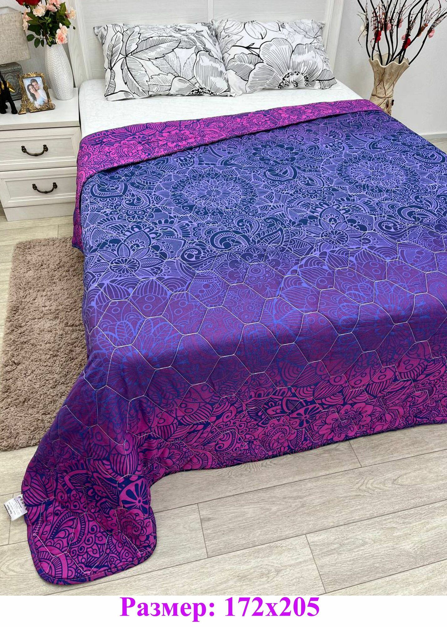 Kerimov Group покрывало на кровать 2-спальное стеганное, двустороннее