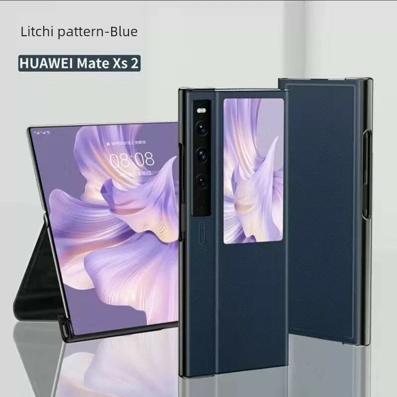 Премиум кожаный чехол-книжка для Huawei Mate Xs складного экрана, магнитное самоприлипание, узкий полный покрытие,