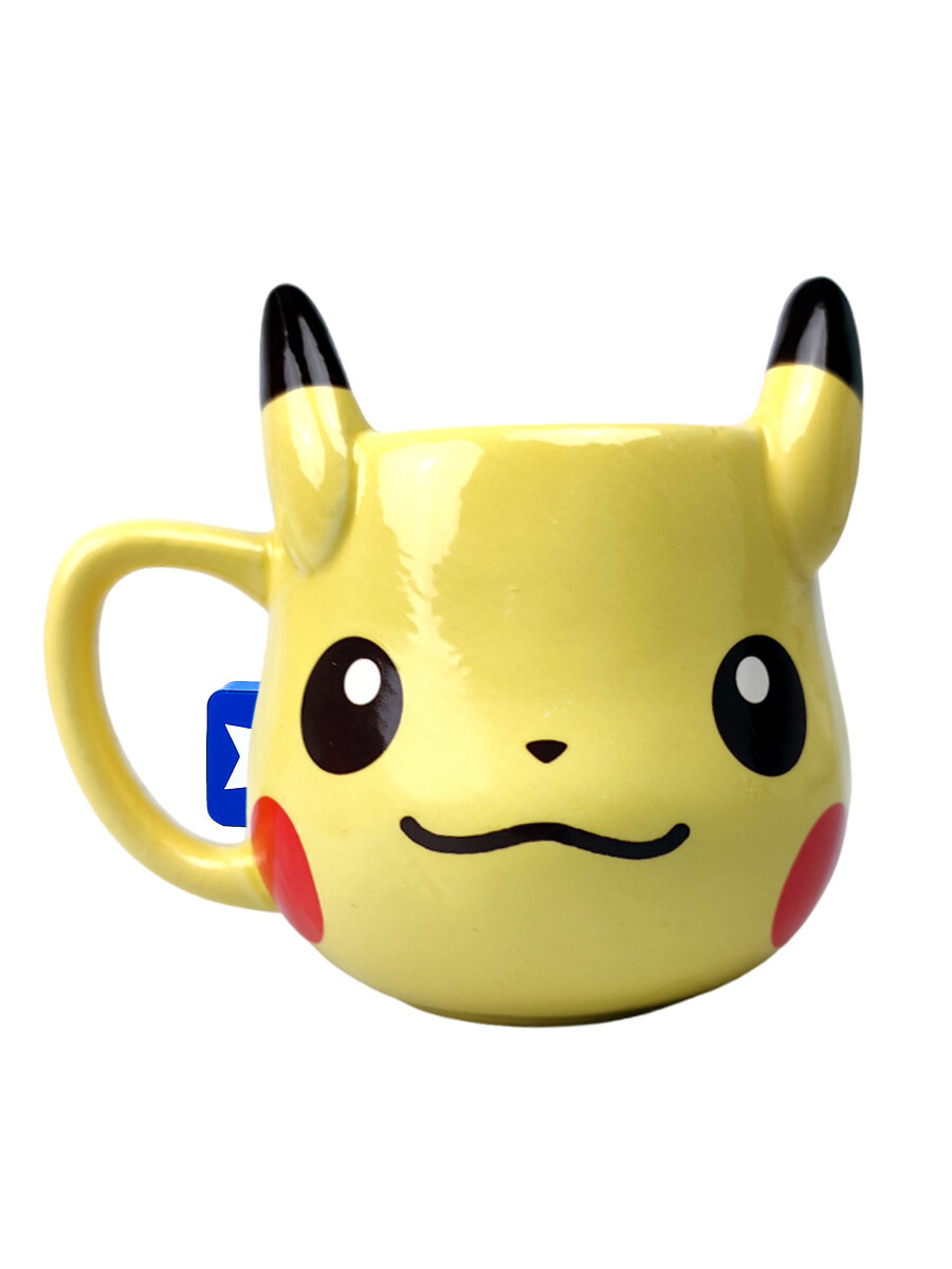 Фигурная 3D кружка чашка Пикачу с ушками Покемоны Pikachu Pokemon керамика 300 мл