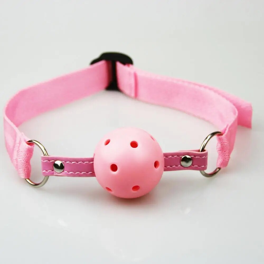 Связывание с открытым ртом, кляп, удерживающий твердый полый мяч, фетиш-товары для взрослых, Pink